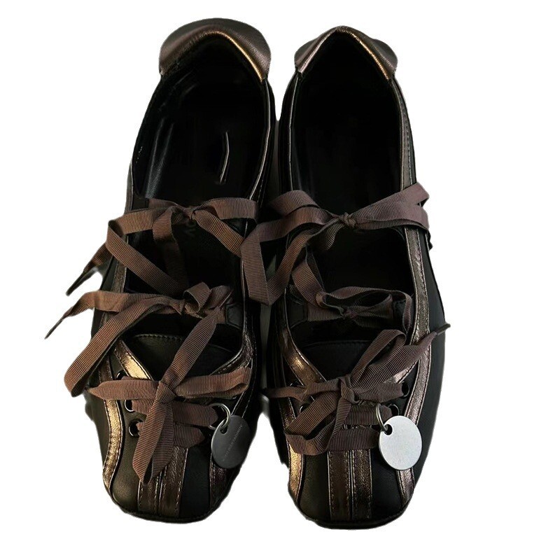 Women Flat Ballet Bowling Shoes Bowknot Loafers Shoes Flat Mary Jane ...