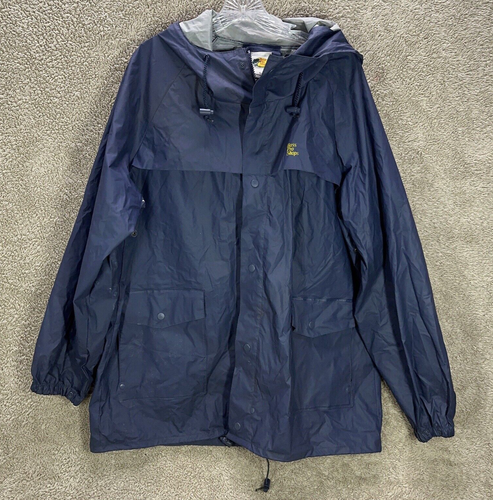 Bass Pro Shop Mens Large Zipper Button Blue Breathable Parka Fishing ...