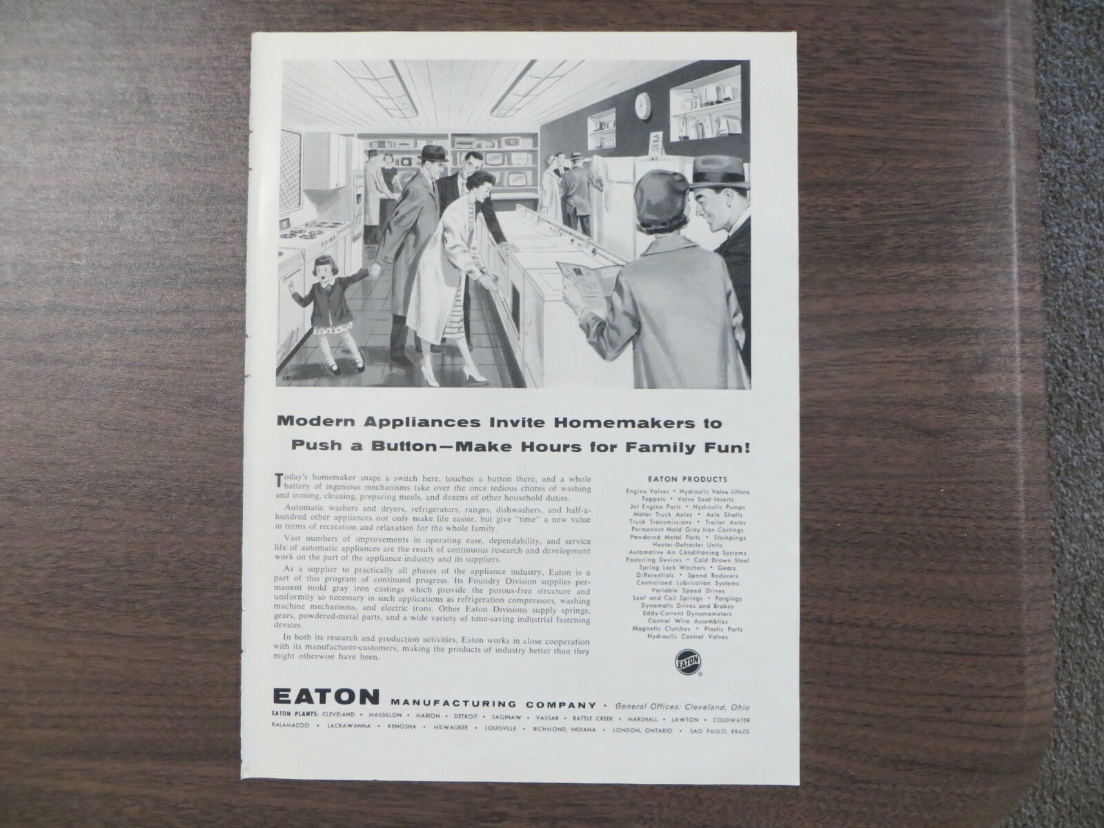 Eaton Manufacturing Company Full Page Magazine AD 1959 Homemakers Great ...