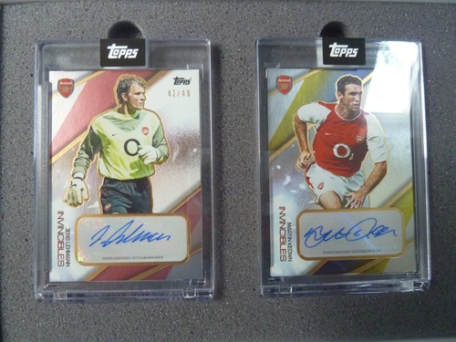 Topps Arsenal Invincibles set of 16 encased autographs Henry, Bergkamp ...