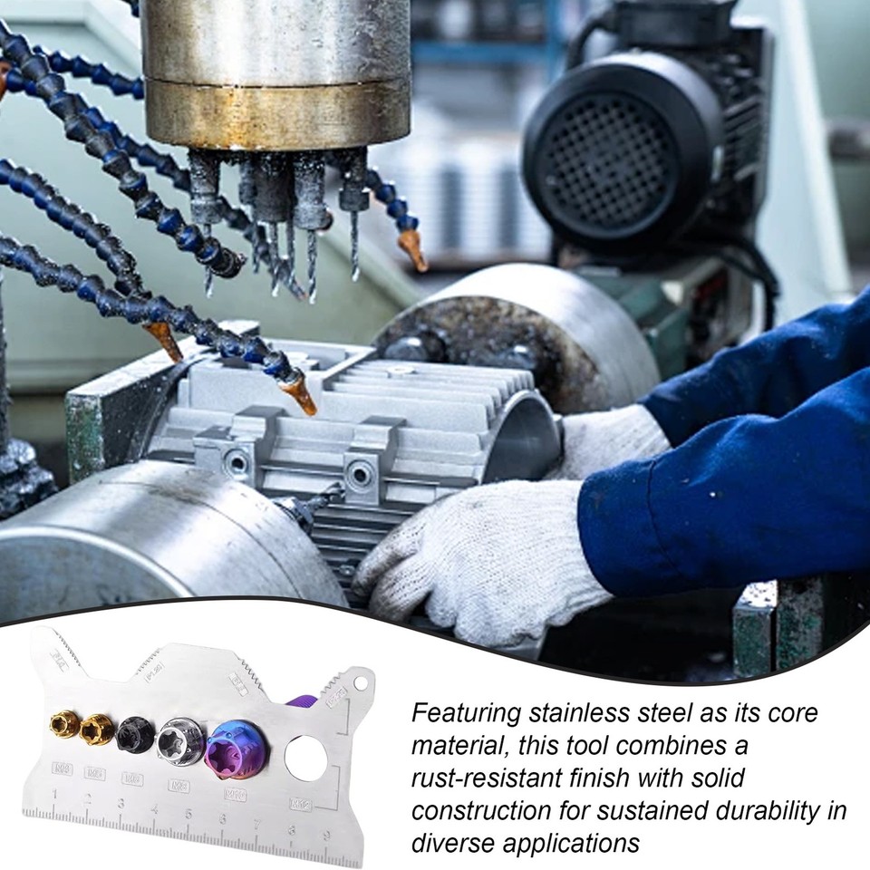 Bolt Nut Screw Gauge Checker Stainless Steel Measuring Card Ruler for ...