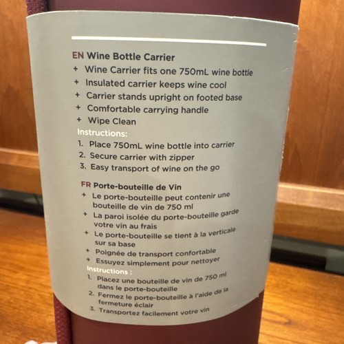 Rabbit Merlot Red Insulated Wine Bottle Carrier Case Tote w/ Handle ...