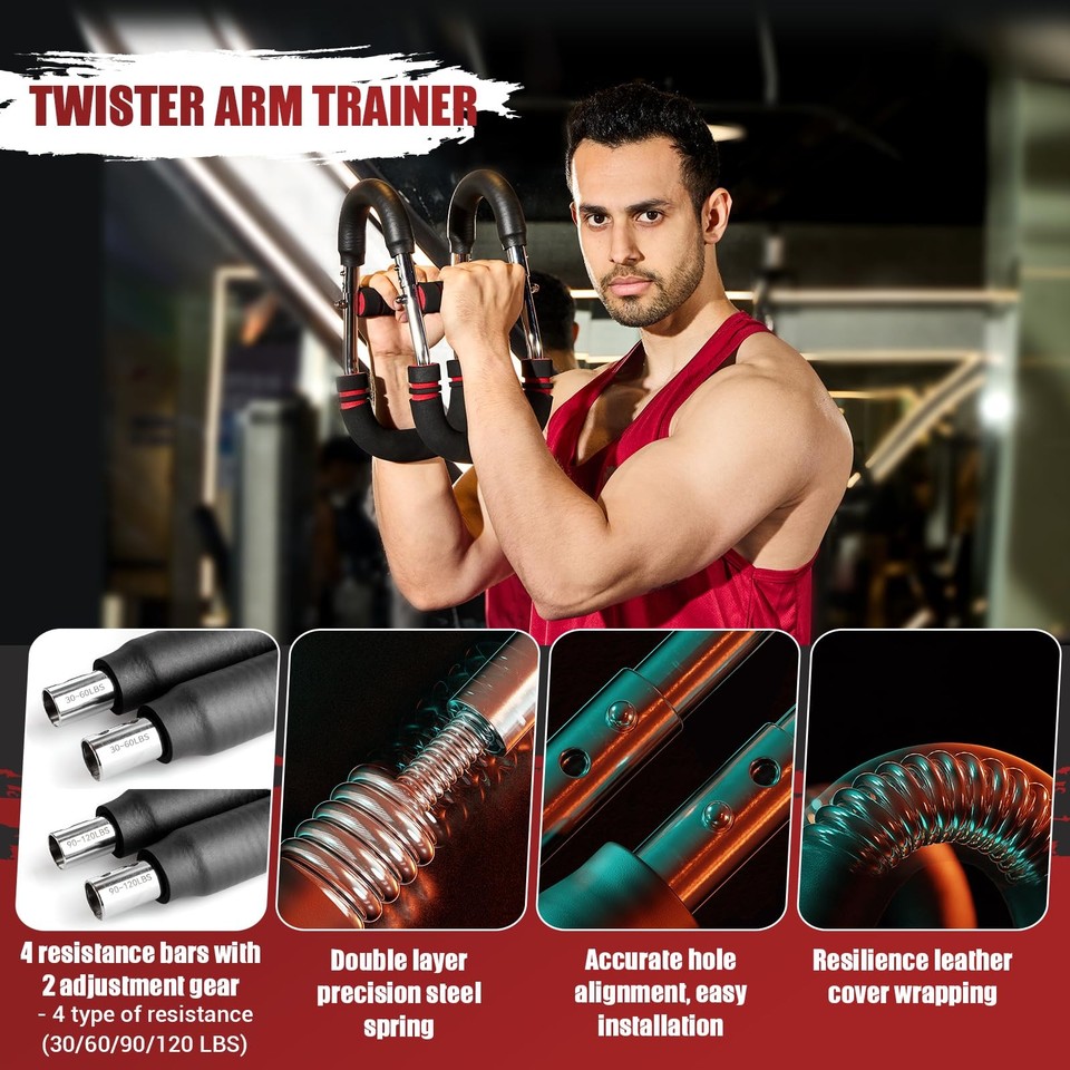 Twister Arm Trainer, 30-120lb Adjustable Twister Arm Chest Exerciser ...
