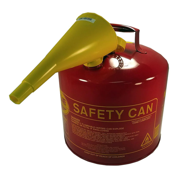 Red Gasoline Safety Can Galvanized Steel Type With Funnel 5 Gallon ...
