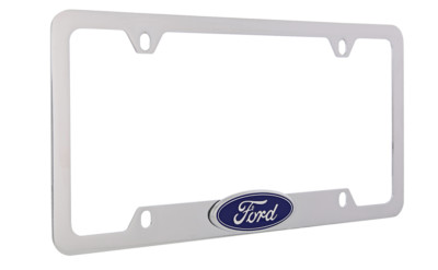 3D Ford Badge Emblem Chrome Plated Brass Metal License Plate Frame ...