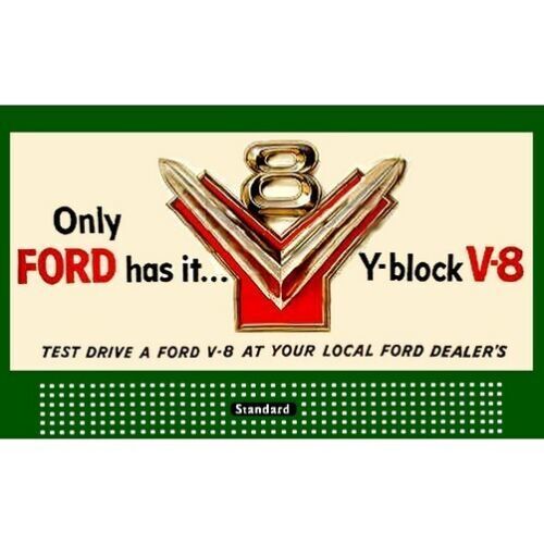 LIONEL STYLE BILLBOARD GLOSSY INSERT FORD Y-Block V-8 & AMERICAN FLYER ...