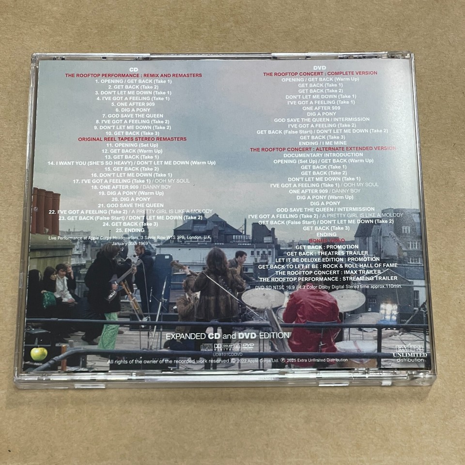 THE BEATLES / GET BACK : THE ROOFTOP CONCERT EXPANDED CD and DVD EDIT ...
