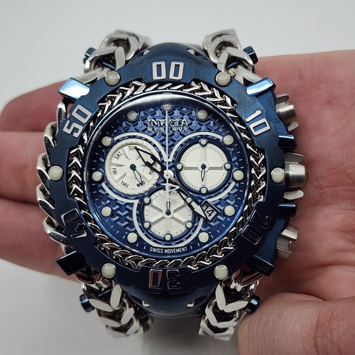 RARE INVICTA 34438 Blue/Silver Reserve Men's 61mm Gladiator Swiss ...