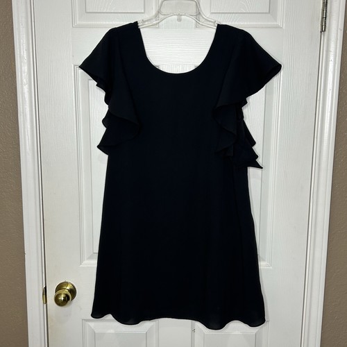 Very J Black mini dress fancy flowy lined flowy sleeves formal Size ...