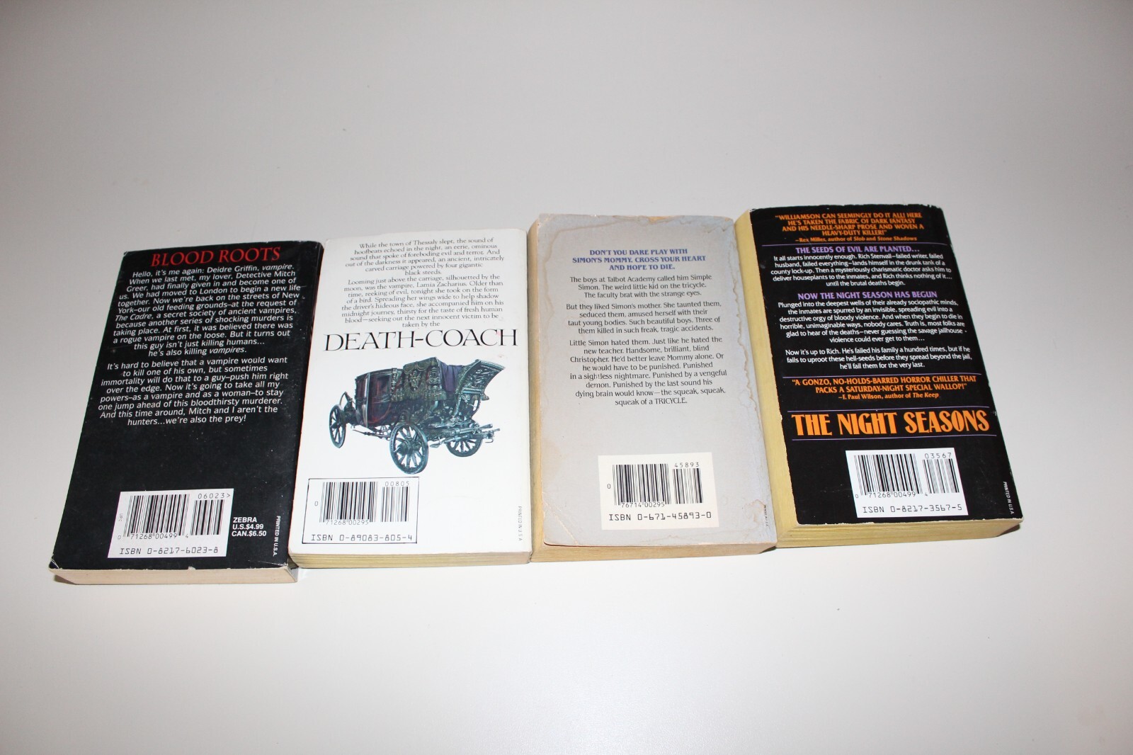 Vintage Horror, Lot of 4 paperbacks, Zebra titles, collector's items ...