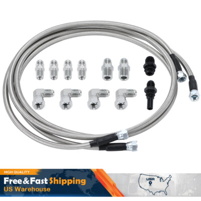 70” Length SS Braided Transmission Cooler Lines Kit For GM 4L60E 4L80E ...