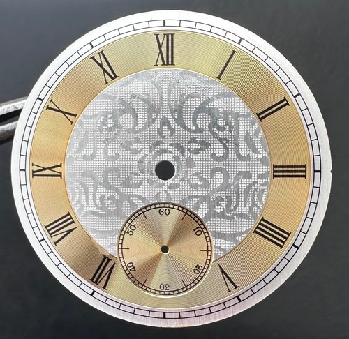 DIAL FOR ETA UNITAS 6498 SILVER/GOLD ROMAN NUMBERS D = 41mm FROM STOCK ...
