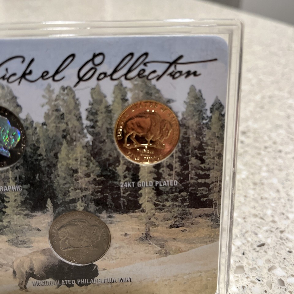 2005 American Bison Nickel Collection 5 Coin Set-Hologram, 24K Gold ...