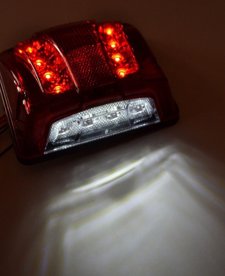 2 x 12 LED 24V RED MARKER + WHITE NUMBER PLATE LAMPS LIGHTS TRUCK LORRY ...