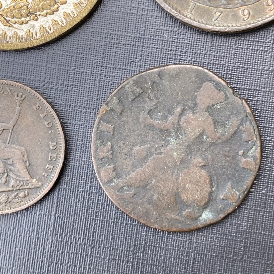 Georgian Coins & Tokens (9) George IV Farthing III Half Penny Copper ...