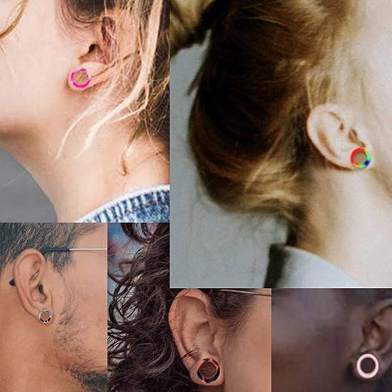 40PCS Silicone Ear Gauges Random Color Soft Earskin Tunnels Plugs Ear ...