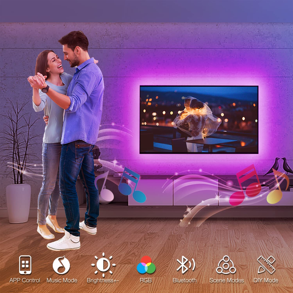 LED Strip Lights for TV 65-75 Inch, 15Ft TV LED Backlight, Bluetooth ...
