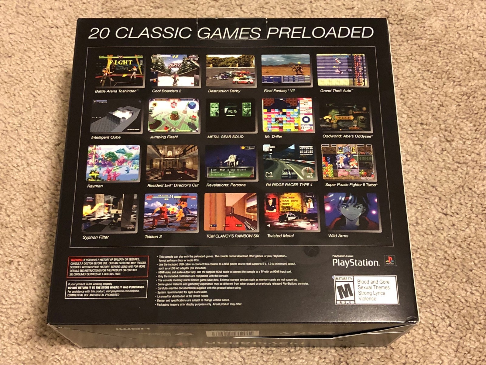 New Sealed Sony PlayStation Classic Console 20 Preloaded Games Free ...