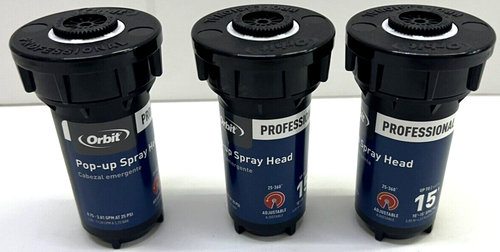 Pack of 3 Orbit Pop Up Spray Head Pressure Regulated Professional 15 ...