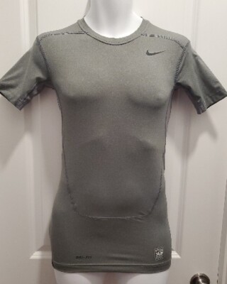 Nike Pro Combat T-Shirt Mens Small Gray Compression Tee Performance ...