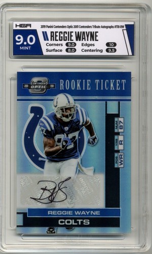 2019 Reggie Wayne Panini Contenders Optic Tribute Autograph HGA 9 15/25 ...