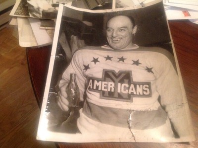 CHING JOHNSON 1937 NEW YORK AMERICANS NHL HOCKEY PHOTO RANGERS YANKEES ...