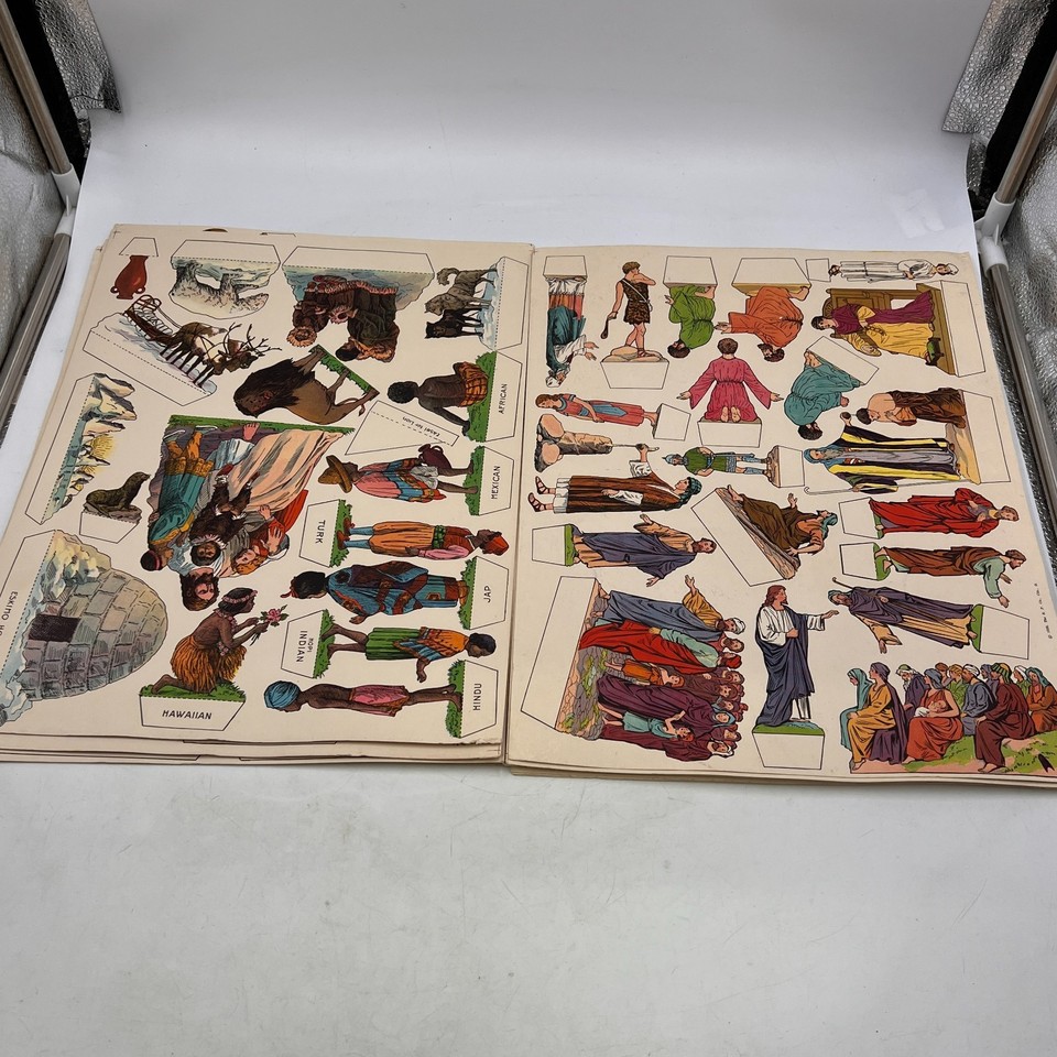Large Lot 15 Sheets Vintage Bible Figures Paper Figure Dolls 1928 S.P ...