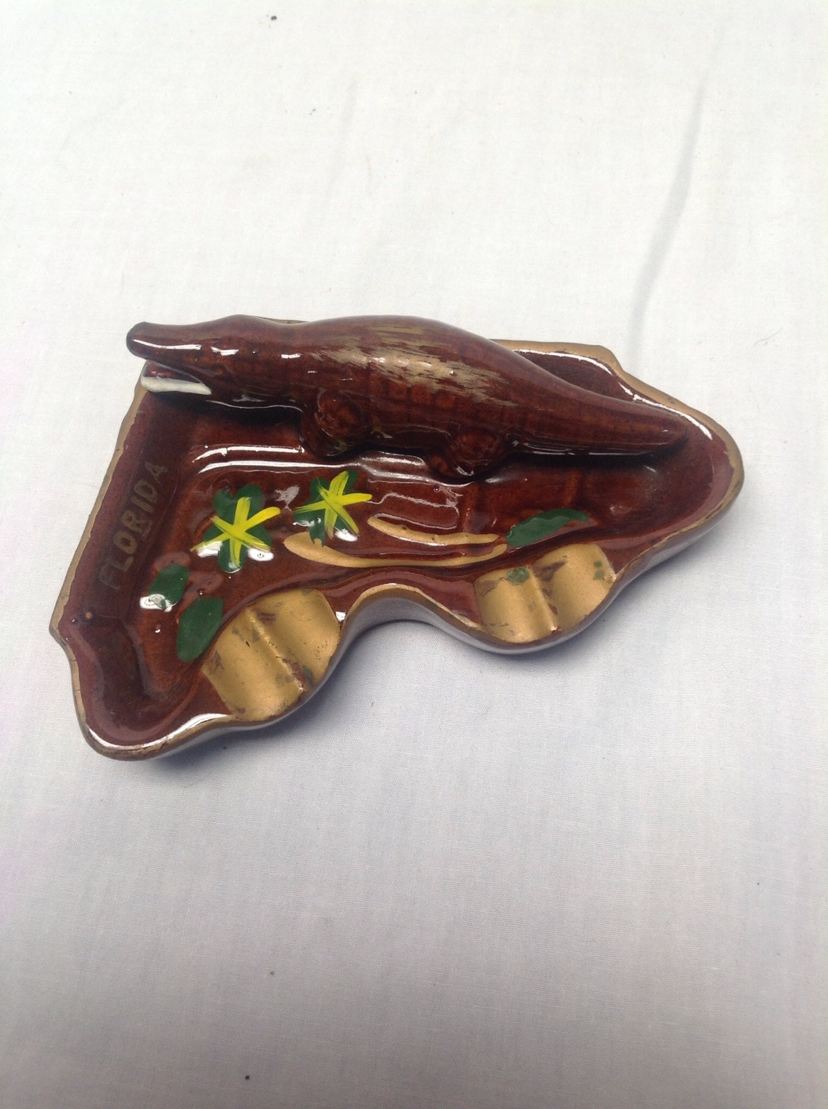 Vintage Florida Souvenir Alligator Gator Ceramic Ashtray | eBay