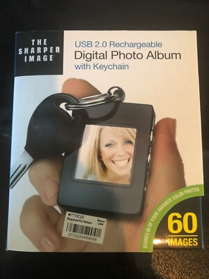 NEW The Sharper Image Rechargeable Digital Photo Album With Keychain | eBay
