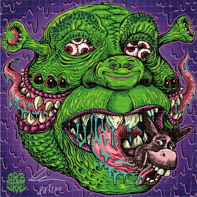 Shrek Shriek by Rob Israel BLOTTER ART perforated paptabs | eBay