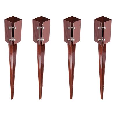 4x Fence Post Support Spikes Drive Down Holders 750mm 3" 75mm Garden ...
