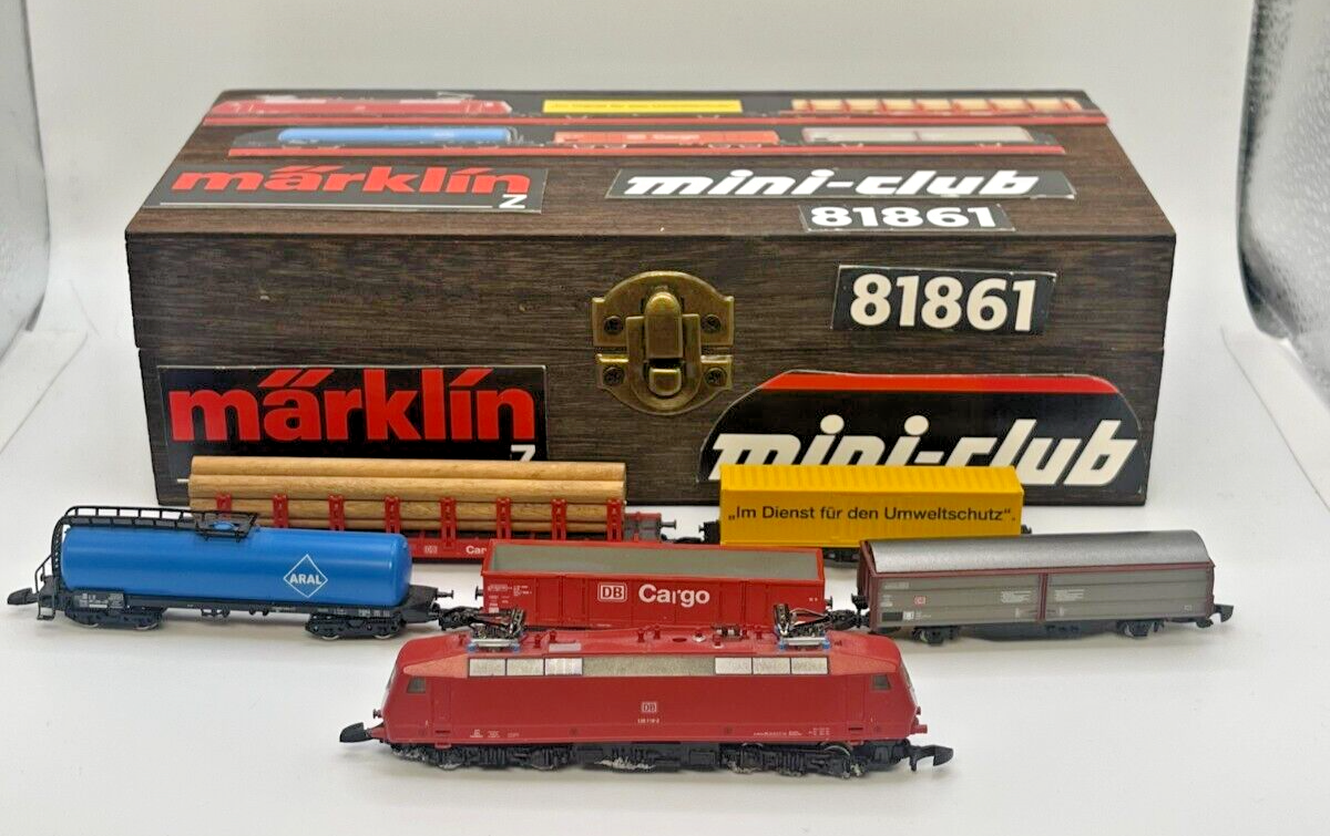 Z Scale Marklin 81861 E-Locomotive and 5 Freight Car set Custom Wood ...