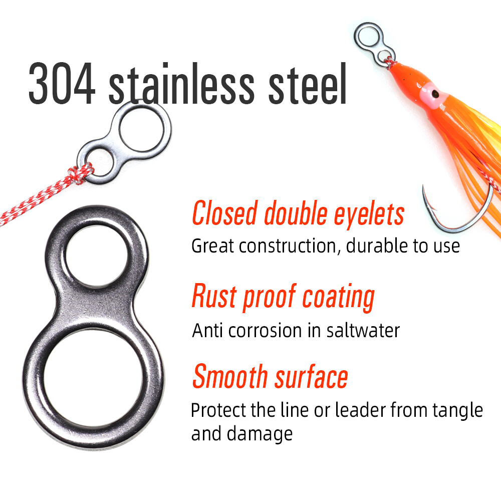 25~100Pcs Figure 8 Fishing Solid Rings Jigging Rings 14mm~19.5mm ...