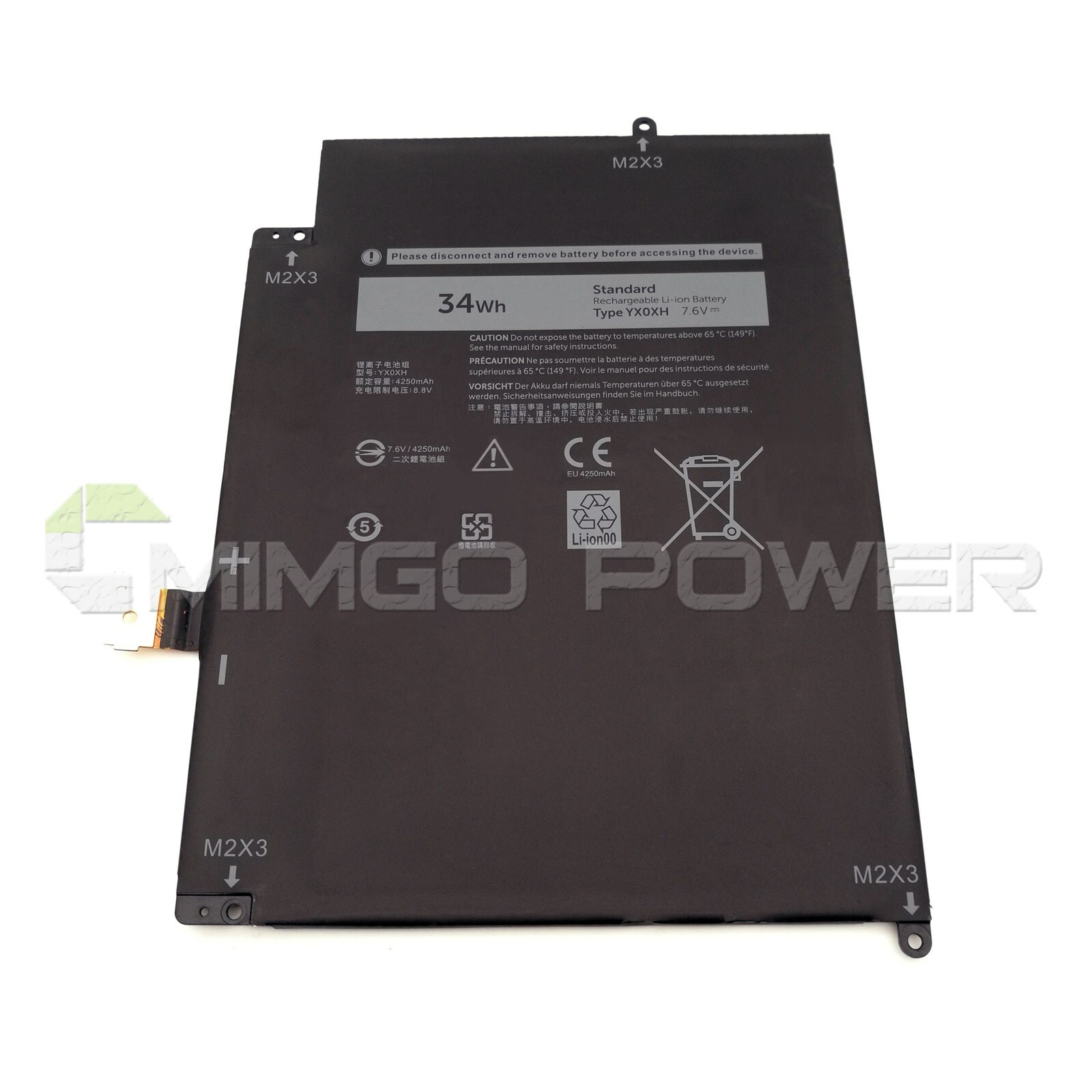 New YX0XH Battery for Dell Latitude 7285 2-in-1 T02J YXOXH WYCVV 0C668F ...