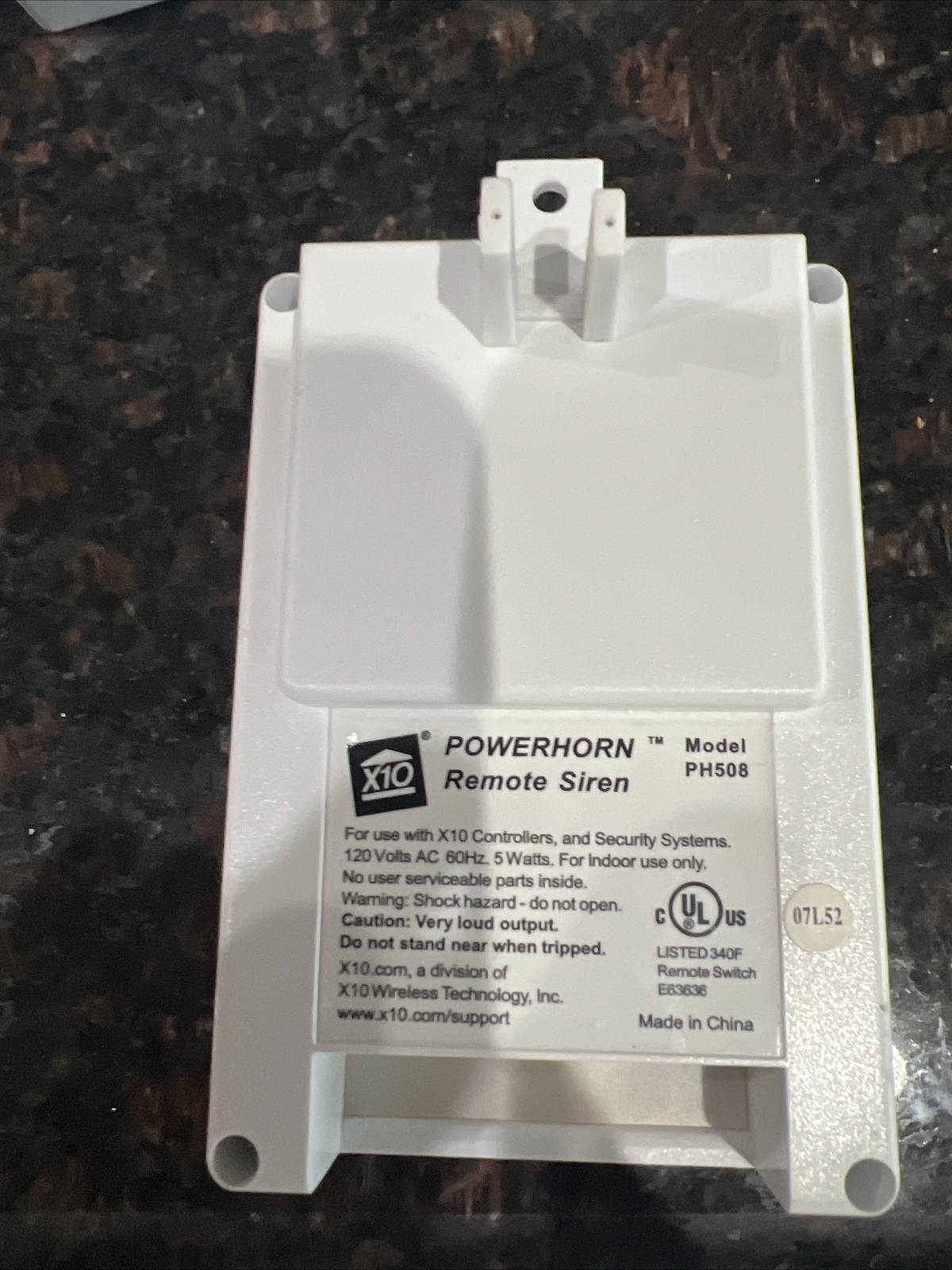 X10 Powerhouse Model PH508 Powerhorn Remote Siren Home Security System ...