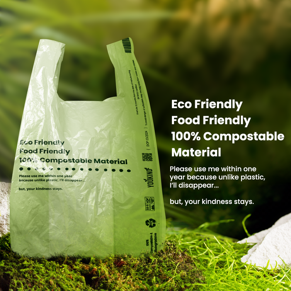 500 Bags Compostable and Biodegradable Food Waste Bags with Tie Handle ...