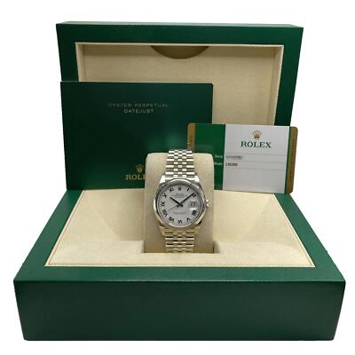 Rolex Datejust 36mm Jubilee Steel White Roman Dial Automatic Mens Watch ...