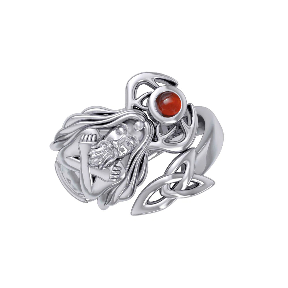 Pagan Cernunnos God .925 Sterling Silver Gemstone Ring by Peter Stone ...