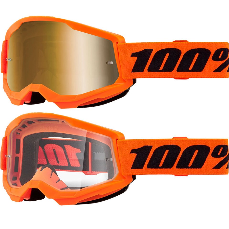 100% STRATA 2.0 Goggles Off-Road Motocross Goggles MTB Quad 100 Percent ...