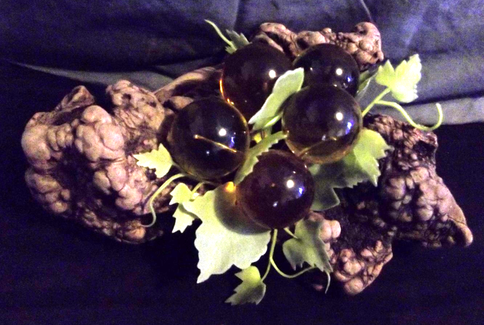 Mid-Century ~ LUCITE GRAPE CLUSTER on Driftwood Stem | eBay