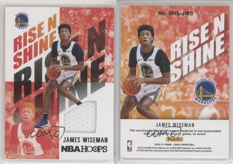 2020-21 Panini NBA Hoops Rise N Shine Memorabilia James Wiseman #RNS ...