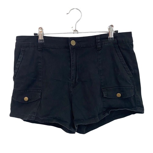 ModCloth Womens Size 12 Shorts Black Solid Cargo Pockets Casual Basic ...