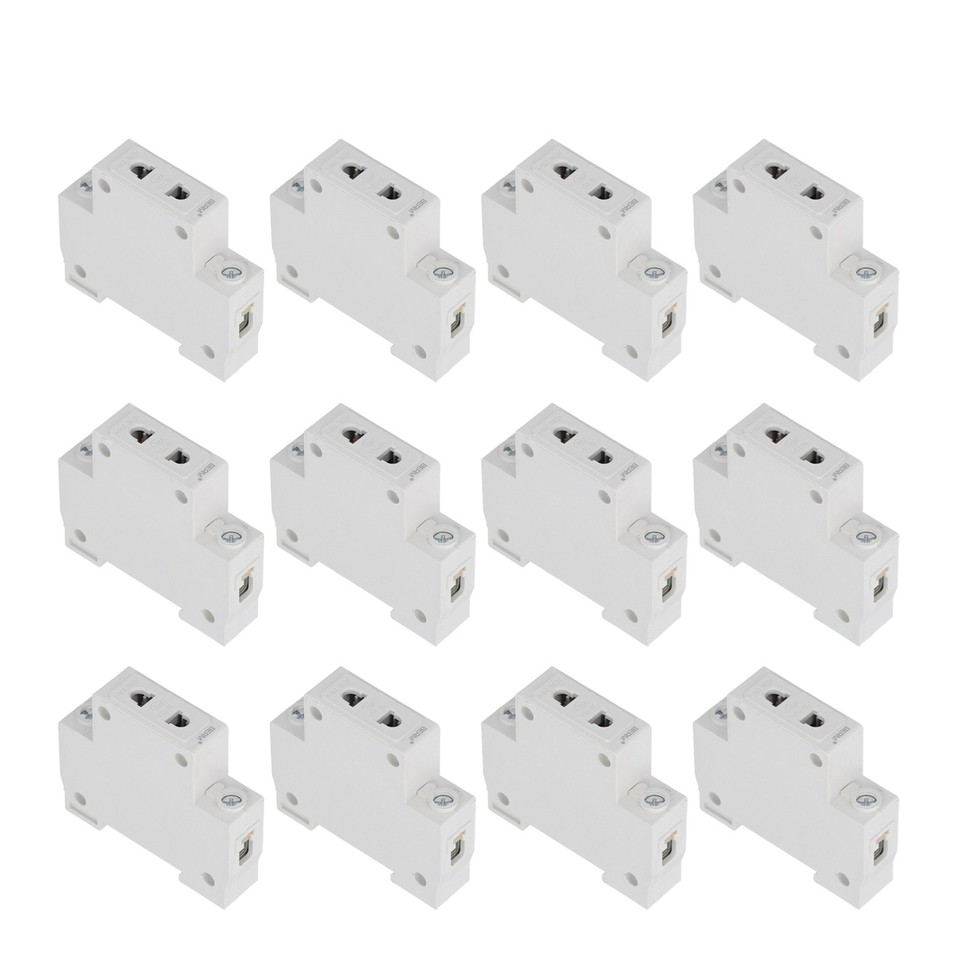 250V 12Pcs BERM Power Socket Din Rail Mounted 2pin Modular Outlet ...
