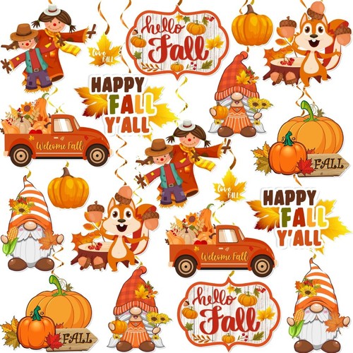 36 Pcs Fall Classroom Decorations NO-DIY Hello Fall Thanksgiving ...