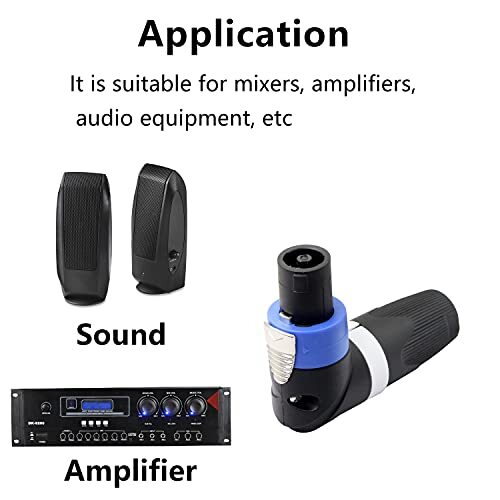 GELRHONR Right Angle 4-Pole Speakon 90 Degree ConnectorsL-Shape Speaker ...
