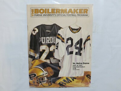 1987 Purdue Notre Dame -VINTAGE FOOTBALL PROGRAM 1F | eBay