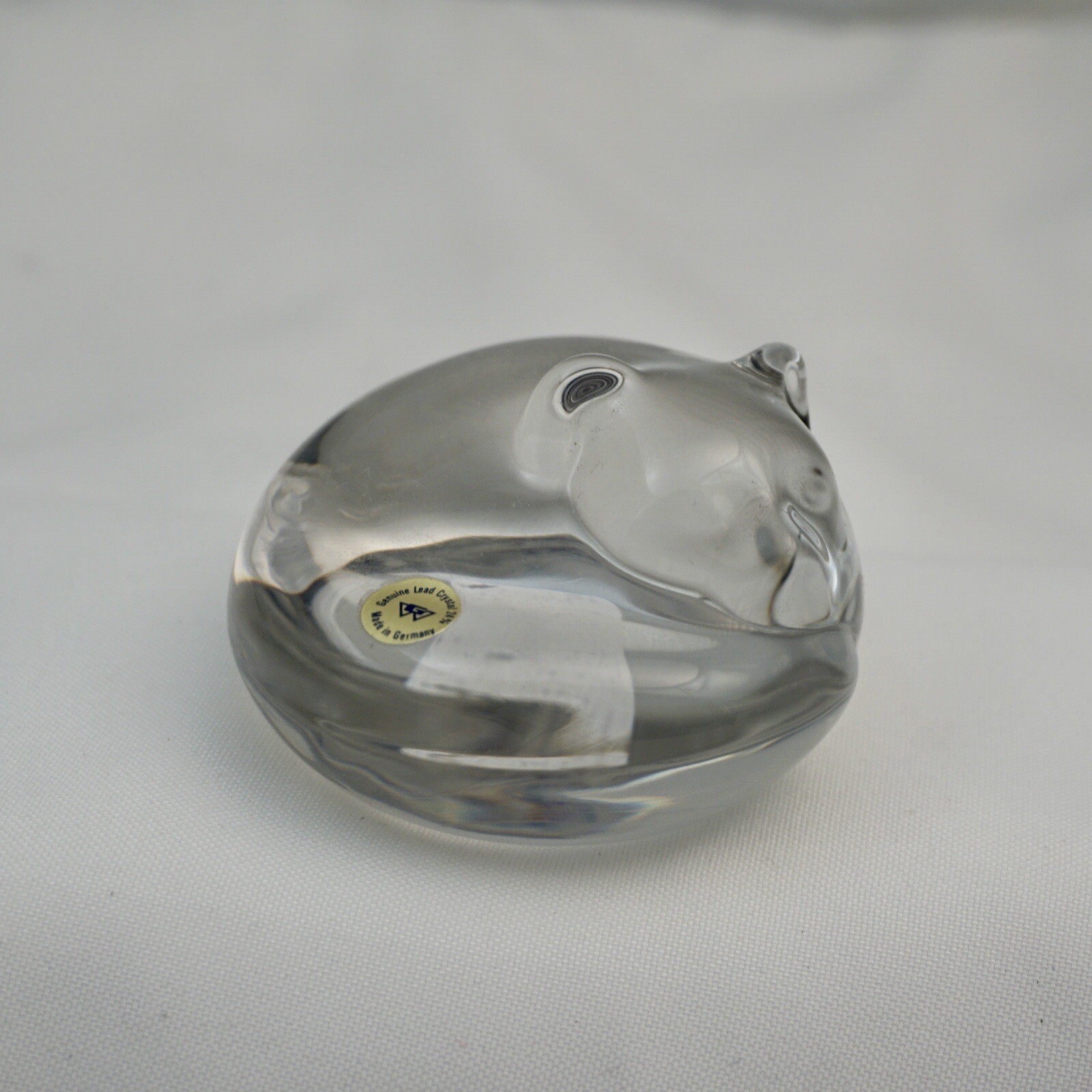 Lead Crystal Sleeping Cat Paperweight Figurine - Germany - Vintage | eBay