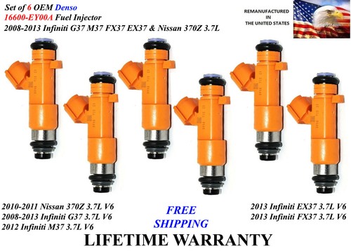 OEM DENSO Set of 6 Fuel Injectors For Nissan 370Z and Infiniti G37 M37 ...