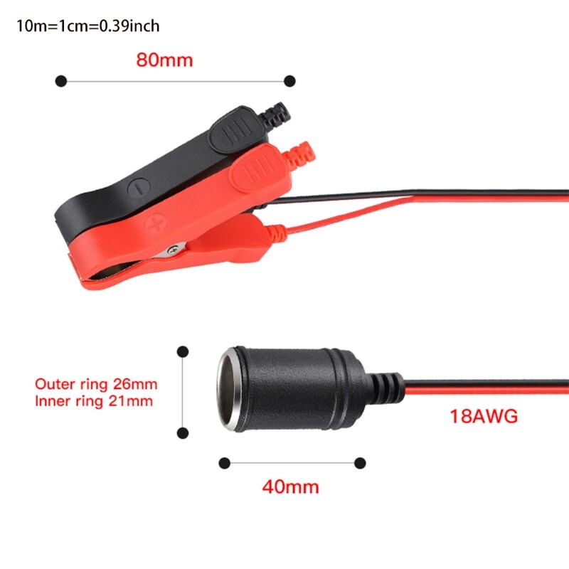 With Battery Clamp Battery Clip-On & Adapter Extension Cord | eBay ...