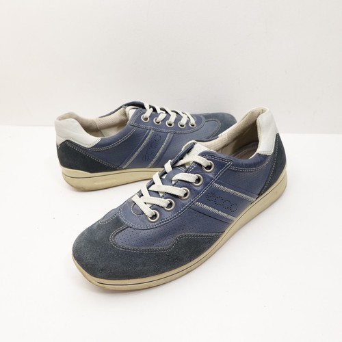 Ecco Mobile II Blue Leather Lace Up Sneaker Shoes Womens Size 8 EU 39 ...